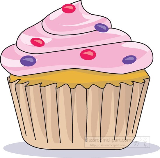 pink cupcake with sprinkles clipart - Classroom Clip Art