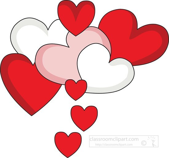 Free pink red and white heart valentines day clipart - Classroom Clipart