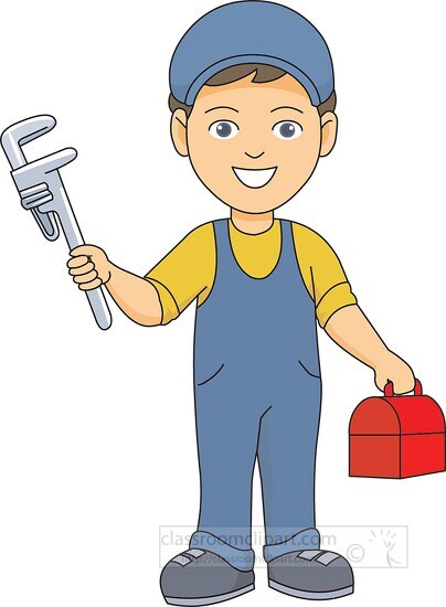 plumber with tools - Classroom Clip Art
