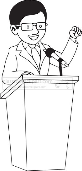 Free politician black outline clipart - Classroom Clipart