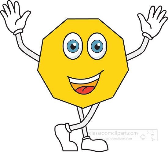 fun cute character shaped six sided polygon clipart - Classroom Clip Art