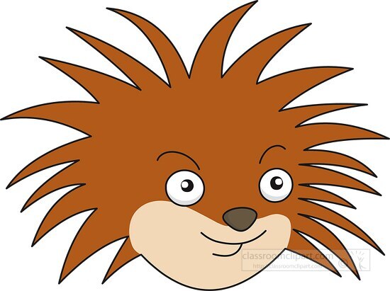 porcupine cartoon face - Classroom Clip Art