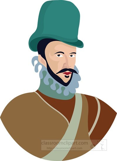 portrait of sir francis drake clipart image - Classroom Clip Art