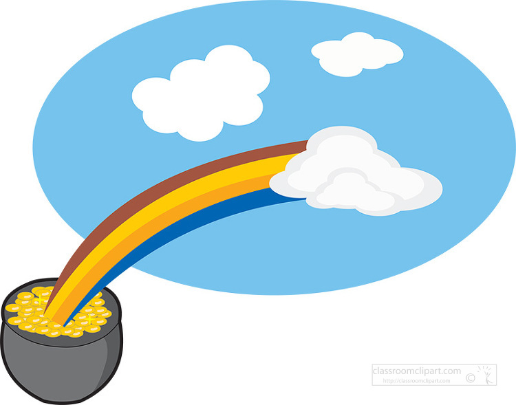 pot of gold at end of rainbow st patricks day clipart - Classroom Clipart