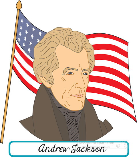 president andrew jackson with flag clipart - Classroom Clip Art