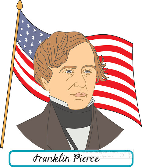 president Franklin Pierce with flag clipart - Classroom Clip Art
