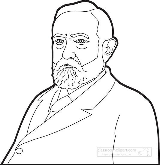 president-benjamin-harrison-outline-clipart - Classroom Clip Art