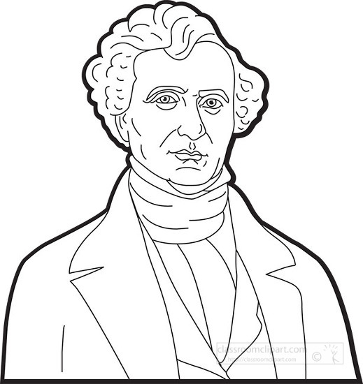 president-franklin-pierce-outline-clipart - Classroom Clip Art