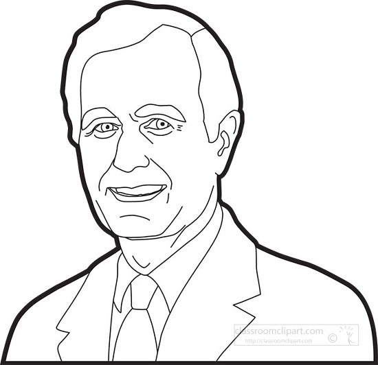 president-george-h-w-bush-outline-clipart - Classroom Clip Art