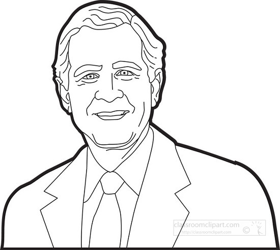 president-george-w-bush-outline-clipart - Classroom Clip Art
