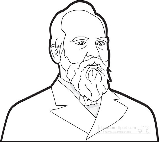 president-james-a-garfield-clipart-outline - Classroom Clip Art