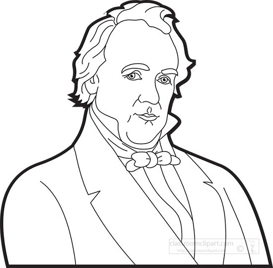 president-james-buchanan-clipart-outline - Classroom Clip Art