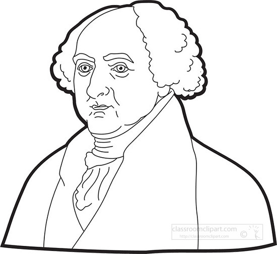 president-john-adams-clipart-outline - Classroom Clip Art
