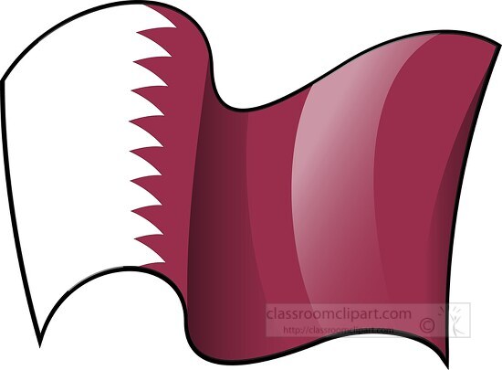 Qatar wavy country flag clipart - Classroom Clip Art