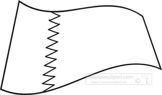 Free Qatar wavy flag black outline clipart - Classroom Clipart
