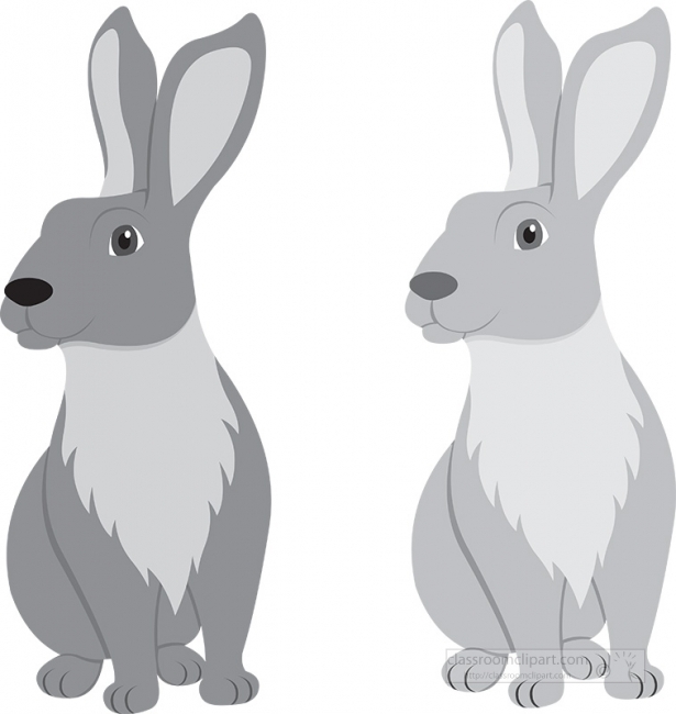 Free rabbit animal gray clipart - Classroom Clipart