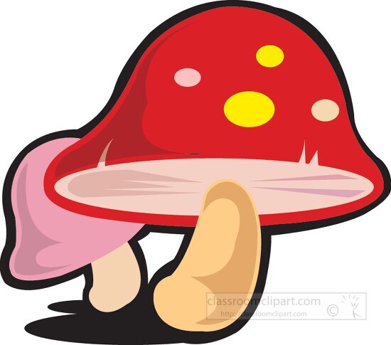 red pink cartoon mushroom clipart - Classroom Clip Art