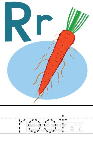 root with alphabet letter R Upper lower case children writing pr ...