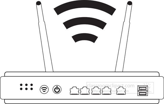router communication device for computers black outline clipart ...