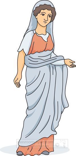 royal costume woman ancient rome - Classroom Clip Art