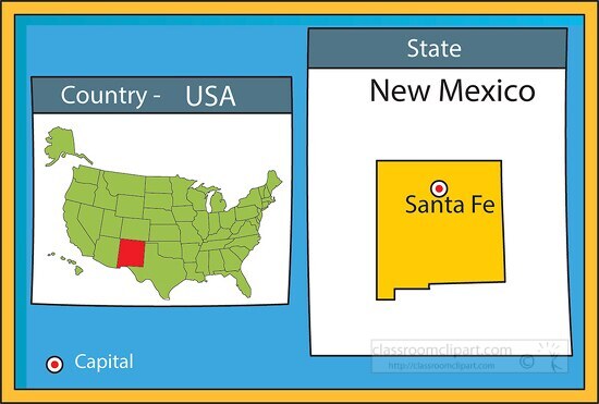 Free us map state new mexico square clipart image - Classroom Clipart