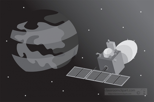 satellite in mars orbit gray color - Classroom Clip Art