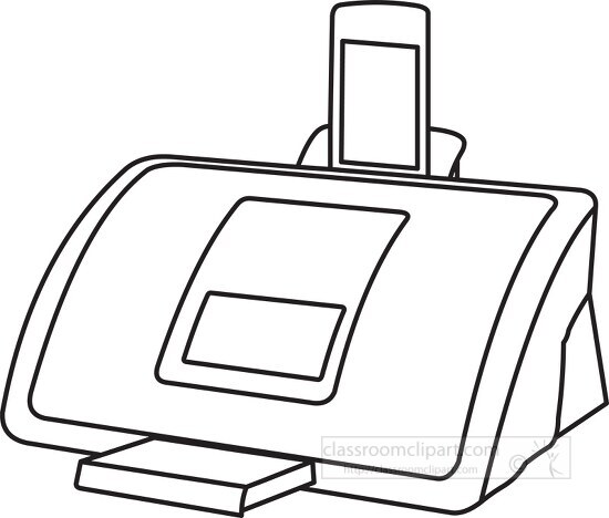 computer tower with cd tray open black outline clipart - Classroom Clip Art