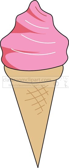 scope strawberry icecream in cone clipart - Classroom Clip Art