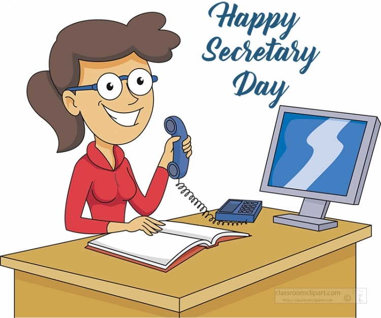 secretaries day at desk happy secretaries day clipart - Classroom Clipart