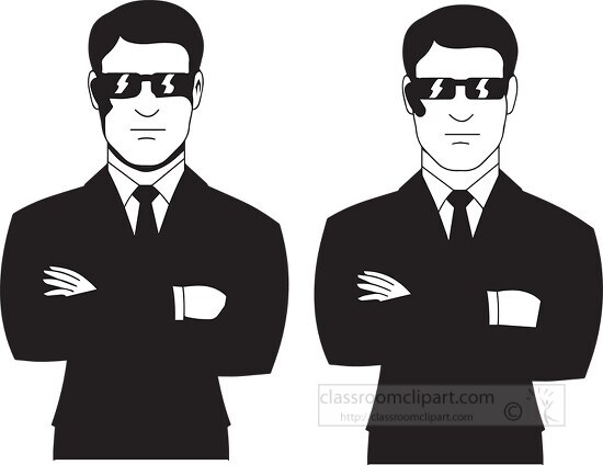 security agent bodyguard black outline clipart - Classroom Clip Art