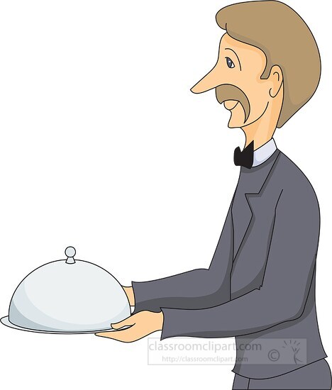 serving hot dish at restaurant clipart - Classroom Clip Art
