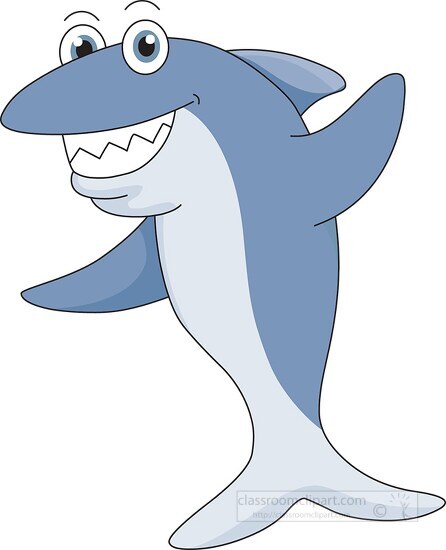 Ocean Mammals Clipart-shark smiling big eyes