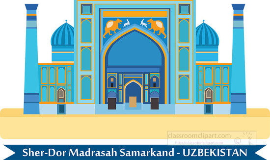 sher dor madrasah registan square city of samarkand uzbek - Classroom ...
