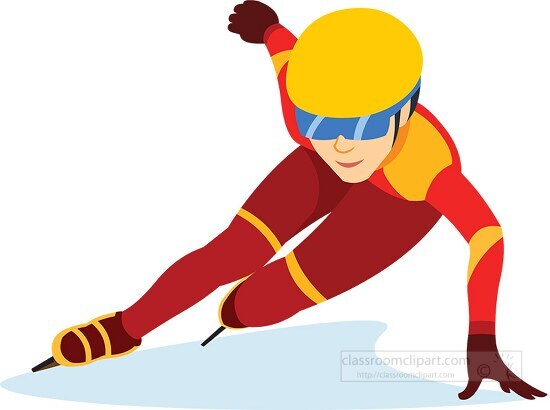 short track speed skating winter sports clipart - Classroom Clip Art