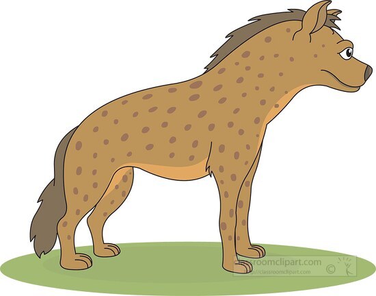 side view standing hyena clipart - Classroom Clip Art