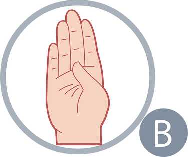 sign language letter b - Classroom Clip Art