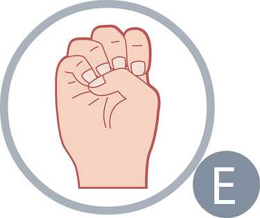 sign language letter e - Classroom Clip Art