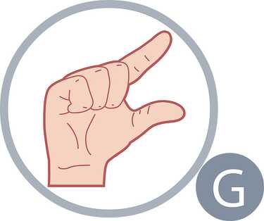 sign language letter g - Classroom Clip Art