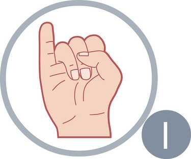 sign language letter i - Classroom Clip Art