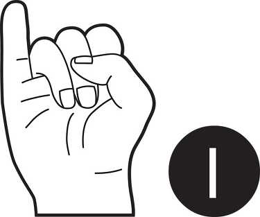 sign language letter i outline - Classroom Clip Art