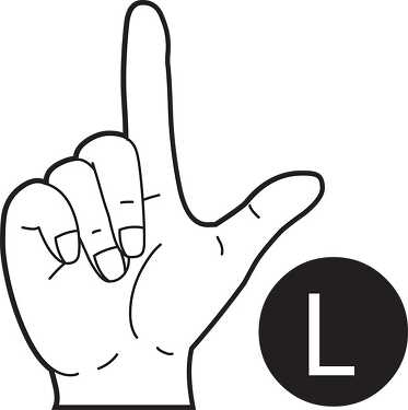 sign language letter l outline - Classroom Clip Art
