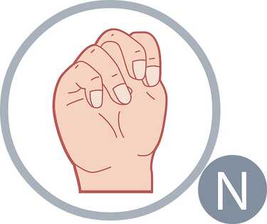 sign language letter n - Classroom Clip Art