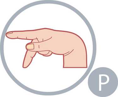 sign language letter p - Classroom Clip Art