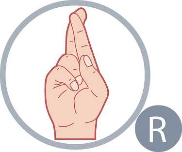 sign language letter r - Classroom Clip Art