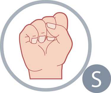 sign language letter s - Classroom Clip Art