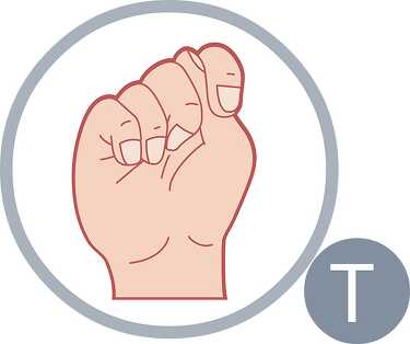 sign language letter t - Classroom Clipart
