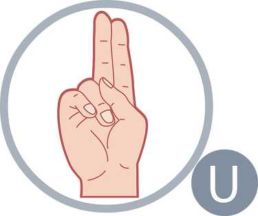 sign language letter u - Classroom Clipart
