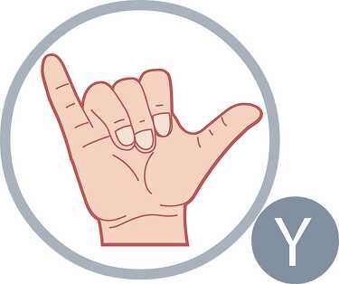 sign language letter y - Classroom Clipart