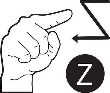 sign language letter z outline - Classroom Clip Art