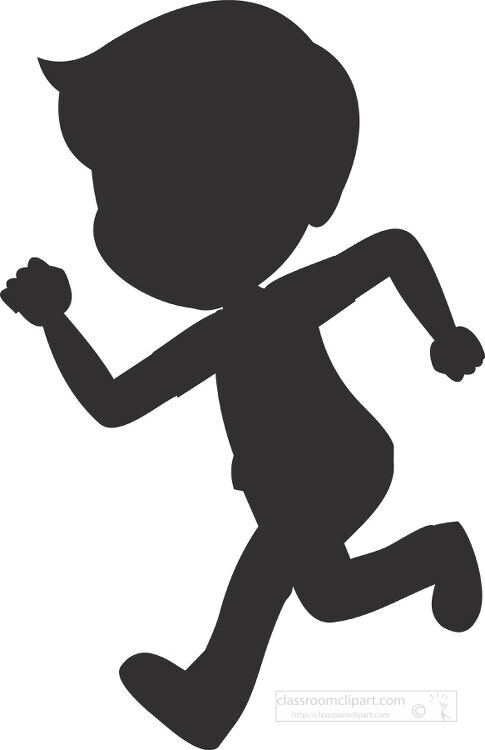 silhouette of boy running clipart - Classroom Clip Art